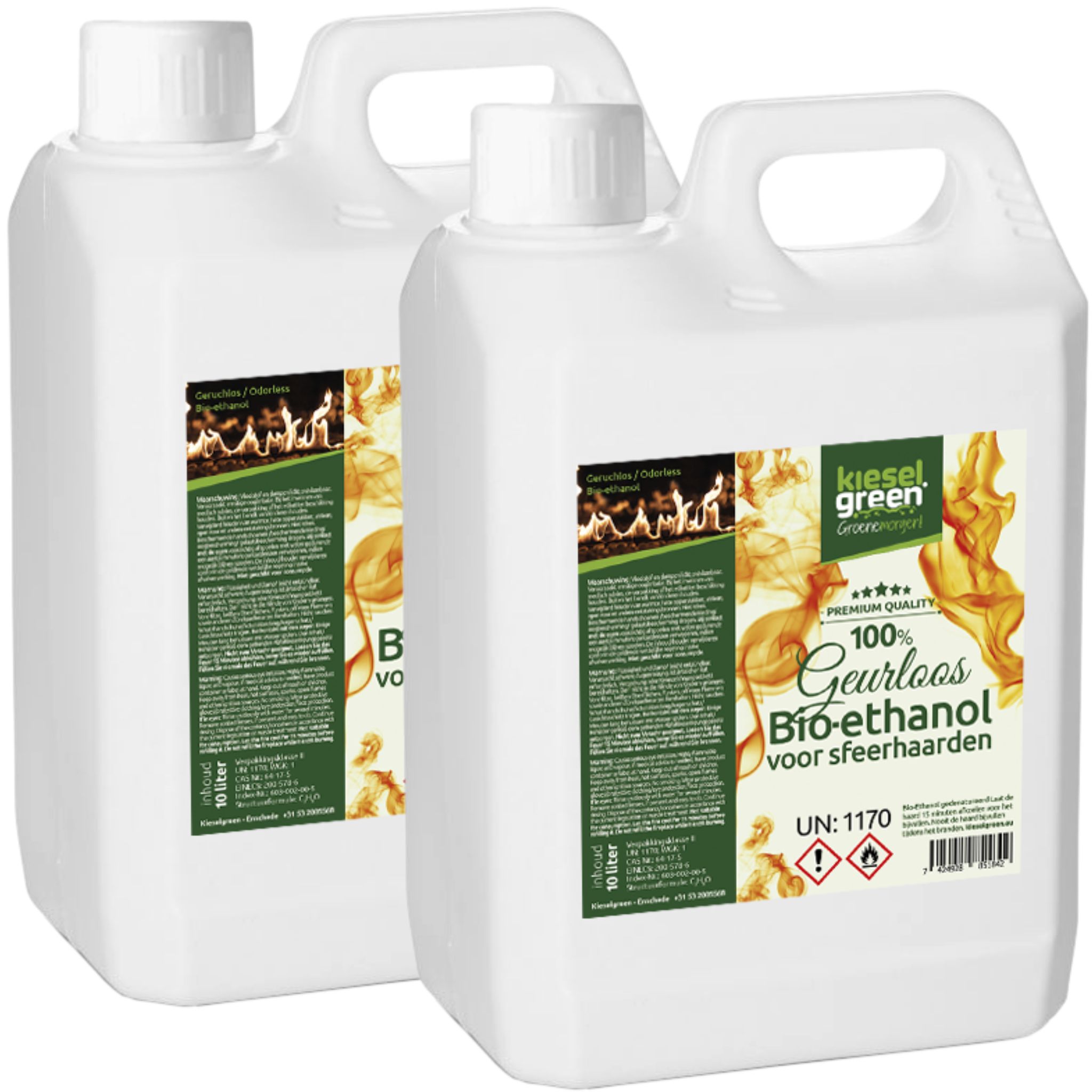 KieselGreen 20 Liter 100% Bioethanol denatured bioethanol in 2 jerry ...