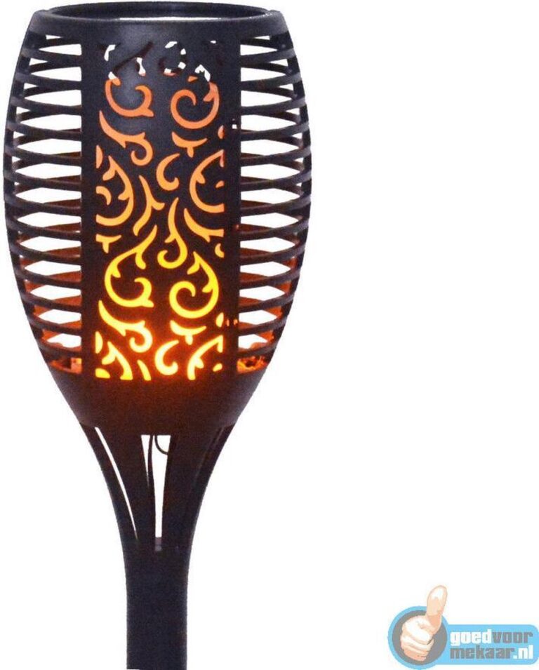 Kynast Solar tuinfakkel 4 stuks 40cm lamp vlameffect zonne energie LED