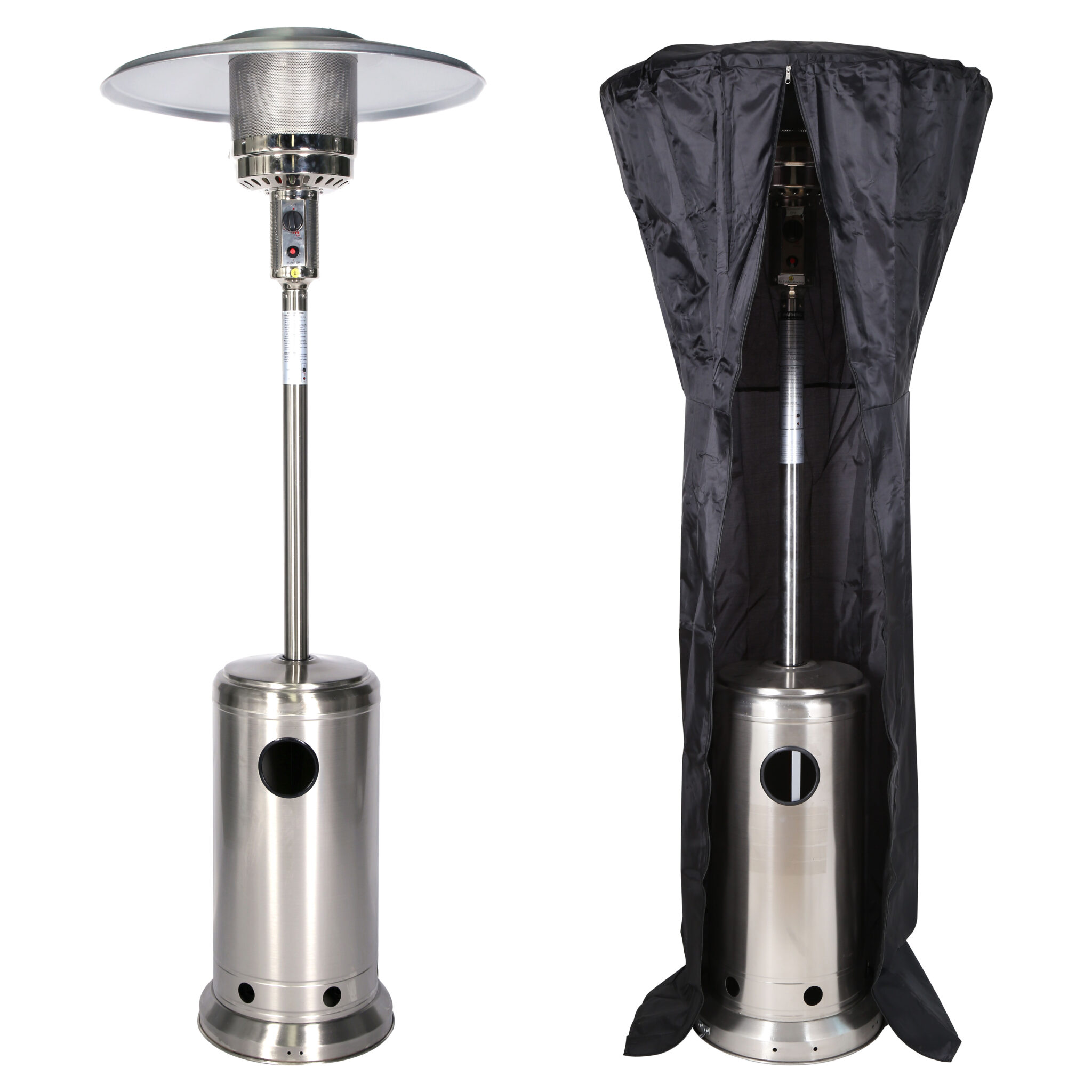 Terrasheater op gas RVS patioheater met GRATIS hoes 13kW 220cm